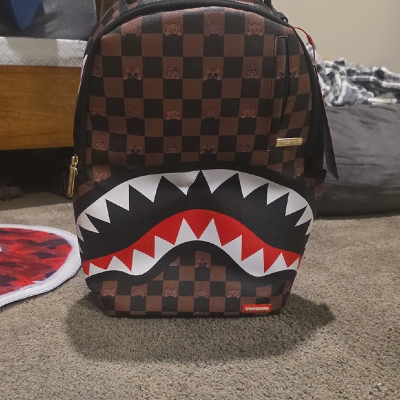 Sprayground | Bags | Sprayground Black And Brown Checkered Shark ...